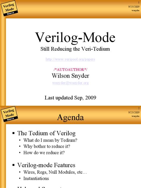 Verilog Mode Veritedium 20090925 Pdf Parameter Computer