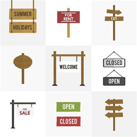 Illustration Of Signs Vector Set Download Free Vectors Clipart
