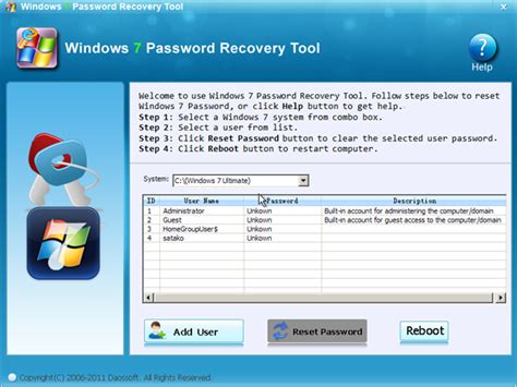Windows 7 Password Recovery Tool Free Download Windows 7 Password Recovery Tool 5 0 0 3