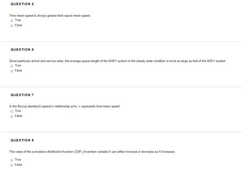 Solved QUESTION 5 Time Mean Speed Is Always Greater Than Chegg Com