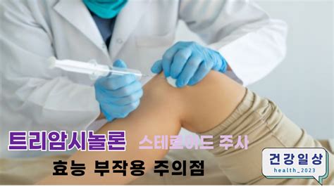 트리암시놀론 효능 부작용 용법 뼈 관절 염증 주사 수유 녹내장 금기 네이버 블로그
