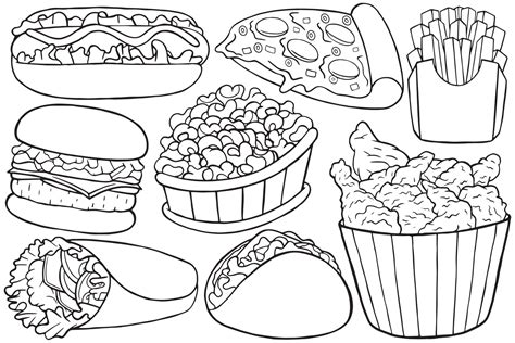 Junk Food Colouring Pages