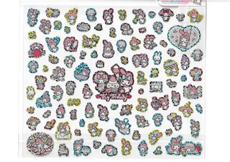 산리오 마이멜로디and마이스위트피아노 100피스 홀로그램 스티커 위시버킷