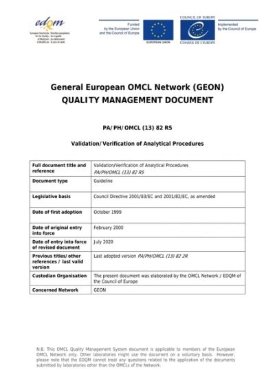 Validation Verification Of Analytical Procedures