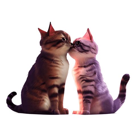 Cute Cat Kiss Couple Graphic · Creative Fabrica