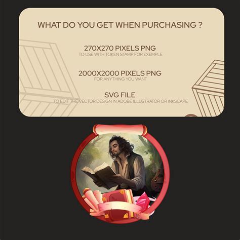 Bookworm Token Border Frame For Digital Tokens Use Them On Your
