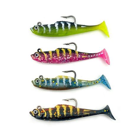 5 4G 6cm Jig Head T Tail Bionic Soft Lure 8 Colors For Sea Freshwater Bass Pesca Tackle Jig