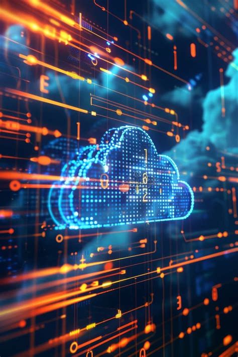 futuristic cloud computing graphic binary backdrop tech innovation