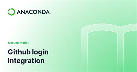 Github Login Integration Anaconda