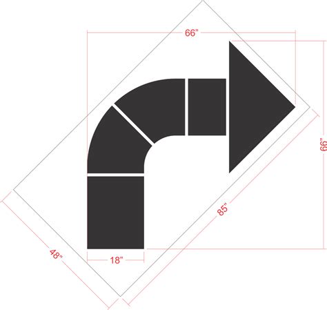 66 Walgreens Turn Arrow Stencil — 1 800 Stencil