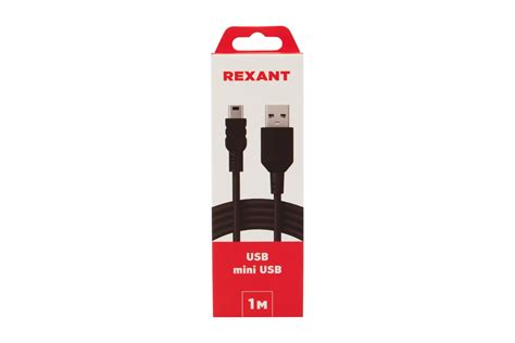 Кабель Rexant Usb Mini Usb длинный штекер 1М черный 18 4402 выгодная