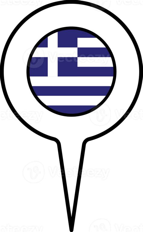 Greece Flag Map Pointer Icon PNG