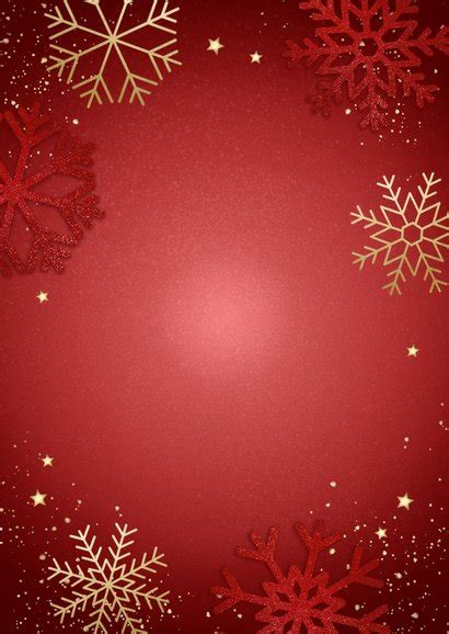 Rode Kerstkaart Fijne Feestdagen Sneeuwvlokken Kaartje2go