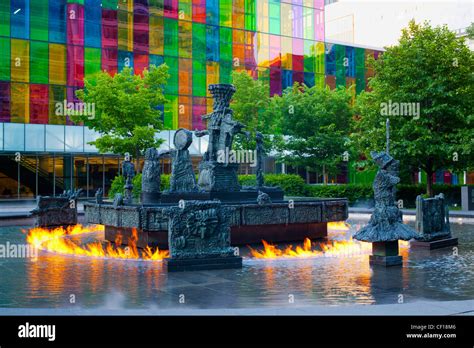 La Joute Fountain At Place Jean Paul Riopelle At Palais Des Congres Montreal Quebec Canada