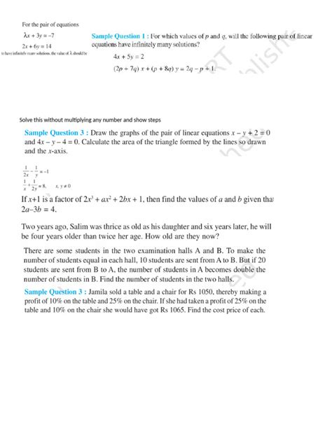 Pair Of Linear Eqn Pdf