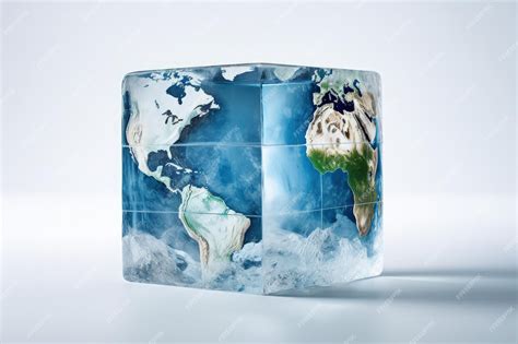 Premium Photo Earth Globe In Ice Cube On White Background Concept Of