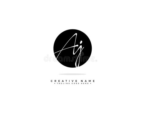 A J Aj Initial Logo Signature Vector Handwriting Concept Logo Stock