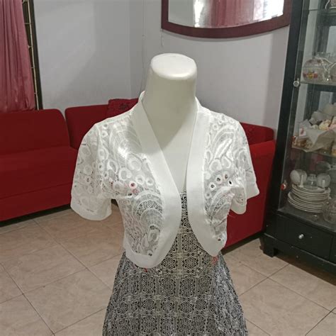 Ag Rompi Brukat Lengan Pendek Fesyen Wanita Pakaian Wanita Atasan