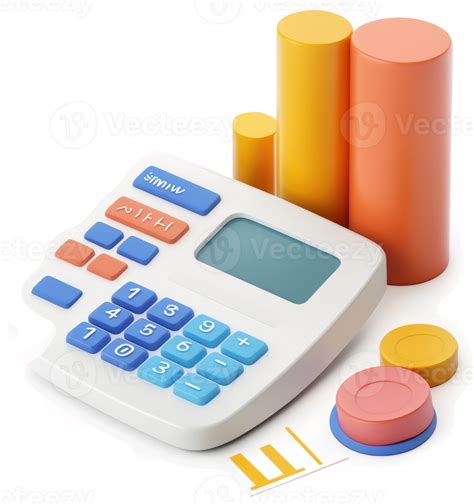 Colorful Financial Data Visualization With Calculator 60728188 Png