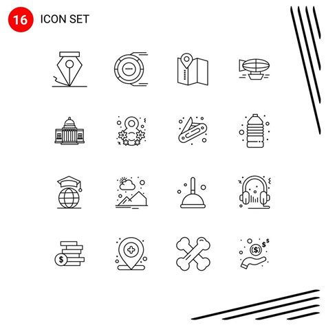 16 User Interface Outline Pack Of Modern Signs And Symbols Of