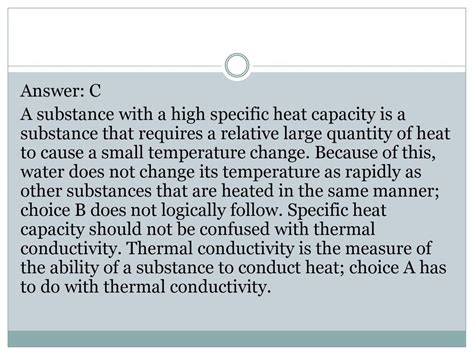 High Specific Heat Of Water