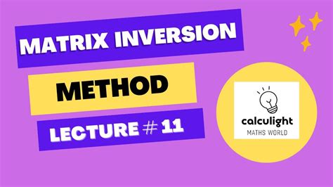 Algebra And Trigonometry Topic Matrix Inversion Method Chp No 6