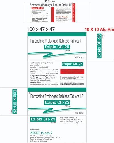 EXIPIX CR 25MG TABLETS PAROXETINE CR 25MG TABLETS At Rs 145 Box Paxil