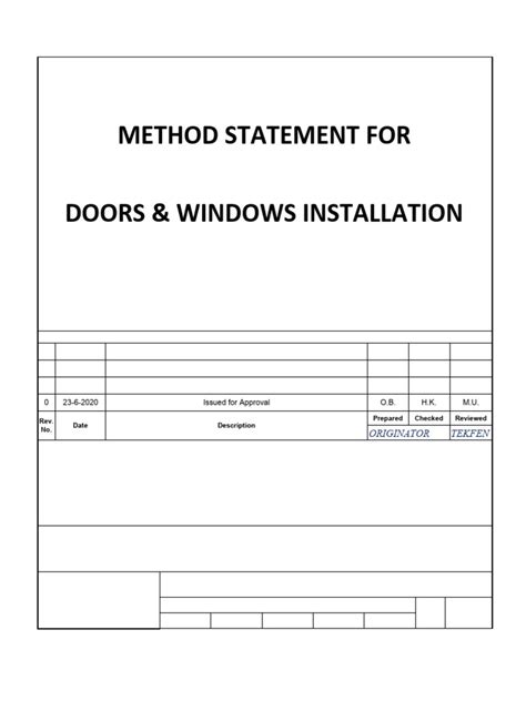 Doors And Window Installation Draft Pdf Door Window