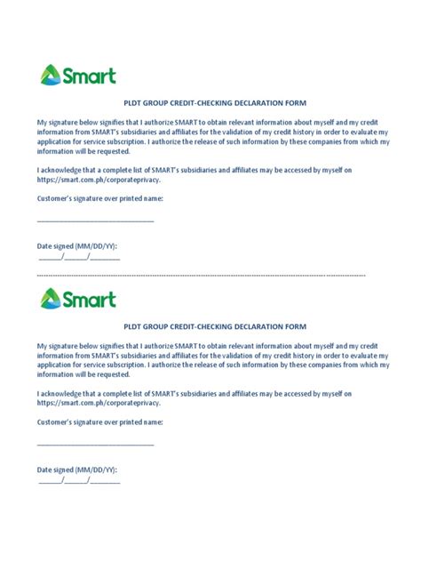 Pldt Credit Check Authorization Form Pdf Business Finance And Money