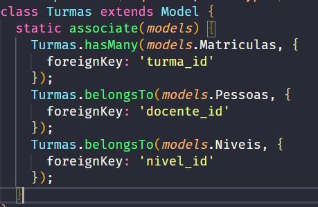 Unknown Column PessoaId In Field List ORM NodeJS API