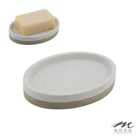 M Moda At Home Enterprises Ltd Hudson Soap Dish Resin Gray 106013