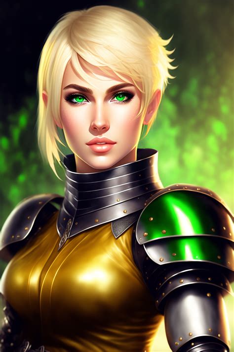 Lexica Young Adult Female Leather Armour Blonde Hair Pixie Cut