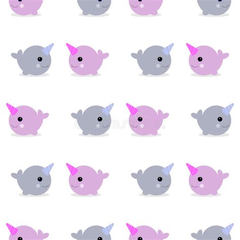 Auch Im Corel Abgehobenen Betrag Magischer Narwal Der Netten Karikatur Lokalisiert Auf Weißem