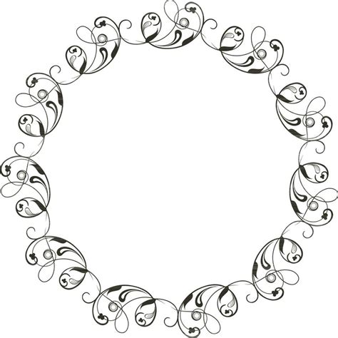 Gray Blank Circle Frame Made By Floral Design 24503982 Vector Art At