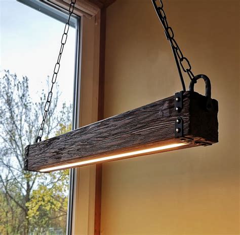 Reclaimed Oak Beam Wooden Chandelier Ceiling Barn Light