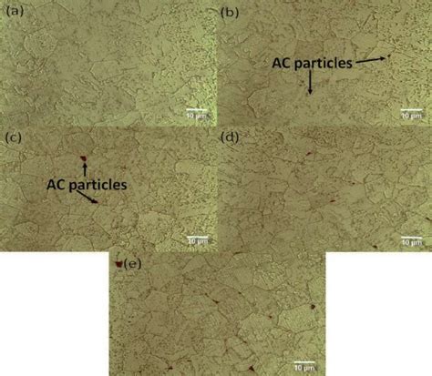 Optical Micrographs Of Microstructure At 50x Magnifications A