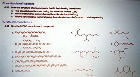 Solved Constitutional Isomers 4 39 Draw The Structure Of All Compounds That Fit The Following