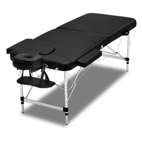 2 Fold Portable Aluminium Massage Table Massage Bed Beauty Therapy Black 55cm Big W