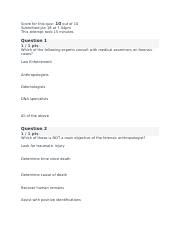 Module 2 Quiz Foresic Anthropology Docx Score For This Quiz 10 Out