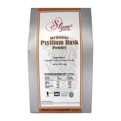 Slym Pure Organic Psyllium Husk 99 Powder 100g Shopee Singapore