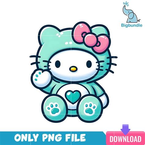 Hello Kitty Mint Green Care Bear Png Bigbundlesvg Hello Kitty Mint