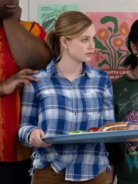 Cady Heron 2024 Movie Mean Girls Blue Checkered Shirt Wilson Jackets