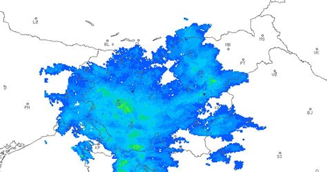 Radarska slika padavin sneg Slovenija vreme sneg danes višina snežne