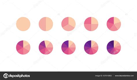 Circle Chart Section Segments Set Vector Diagram Segments Pie Template