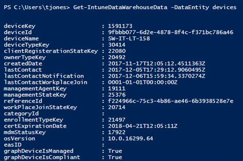 Getting Data From The Intune Data Warehouse With Powershell