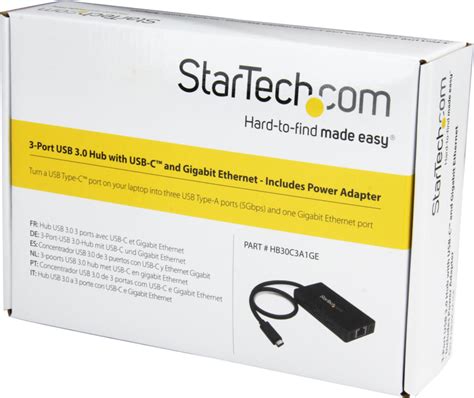 Startech Usb Hub 3 0 3 Port Gbethernet Hb30c3a1ge Kopen