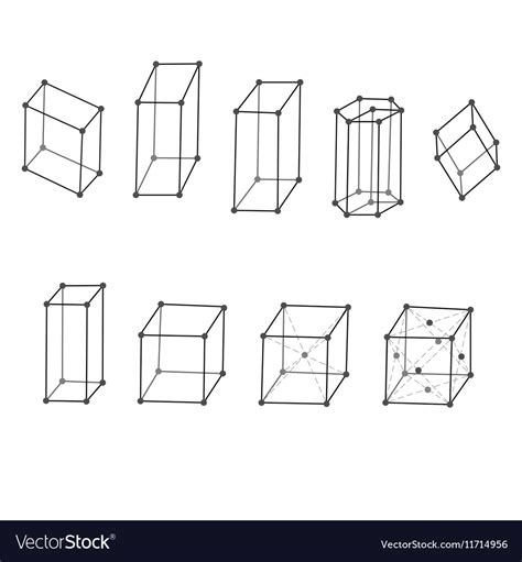 Types Crystal Lattices Royalty Free Vector Image