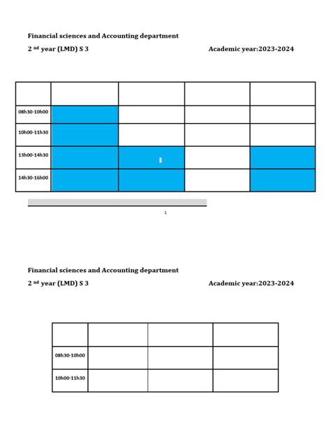 Timetable L2 S3 2023 2024 Pdf Economics Economies