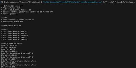 Script Python Para Obtener Datos Del Equipo Cpu Ram Ip Espacio En Disco