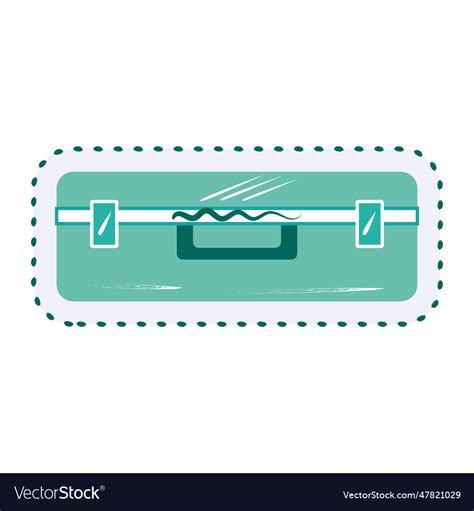 Isolated Monochrome Groovy Business Suitcase Vector Image